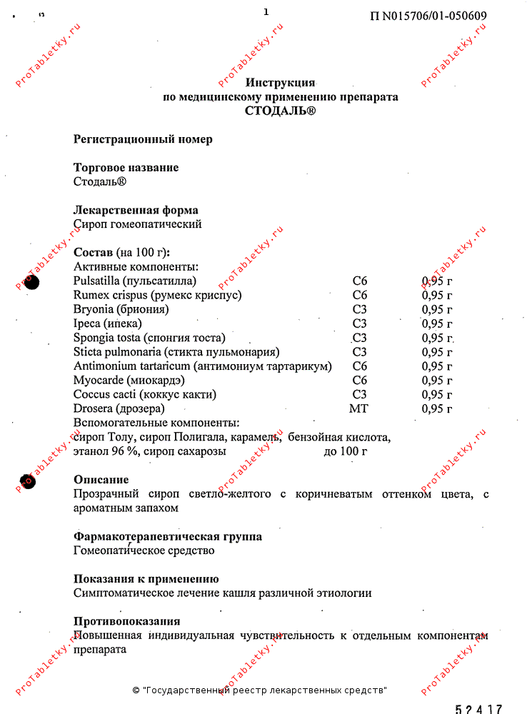 Стодаль - 12 отзывов, инструкция по применению